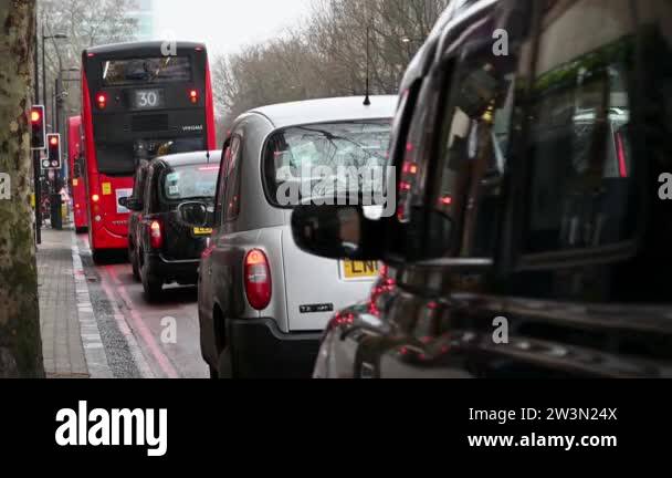Red bus buses taxi black cabs vehicles Stock Videos & Footage - HD and ...