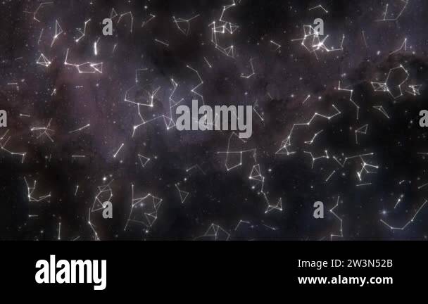 Night Sky Constellations and Twinkling Stars Astronomy Concept - 4K ...