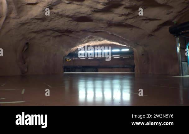 Sundbybergs centrum. Metro station. Art in the subway. Stockholm ...