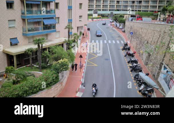 Monte-Carlo, Monaco - July 13, 2020: 8K Vehicle Traffic And Pedestrians ...