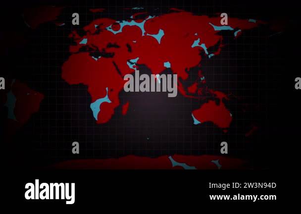 Pandemic of infection. Global earth with red dots of infection. Medical ...