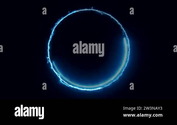 Abstract blue moving electric power with strobe light, animated ...