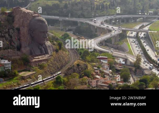 Ataturk Mask, the concrete relief of the head of Mustafa Kemal Ataturk ...