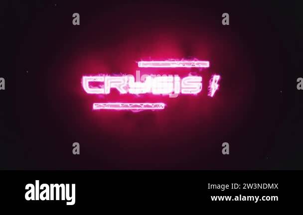 CRYSIS looped infinite text animation with magic fire burn effect with ...