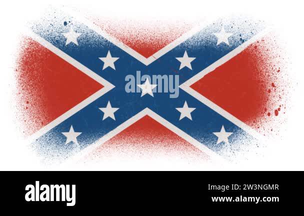American Confederate Flag Reveal With Paint Brush Splatter Mask/ 4k ...
