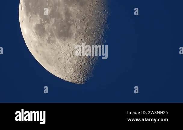 Full moon craters with mega tele zoom telescope. Solar System moon ...