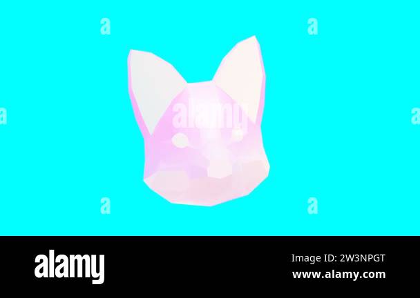 Minimal animation gif art. 3d Fox face Stock Video Footage - Alamy