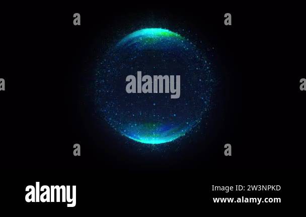 Abstract blue sphere 3D animation. Artificial intelligence. Digital and scientific ways to ...