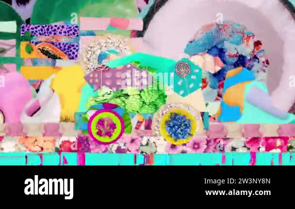 Chaos mix stylish textures and object. Zine collage art. Animation ...