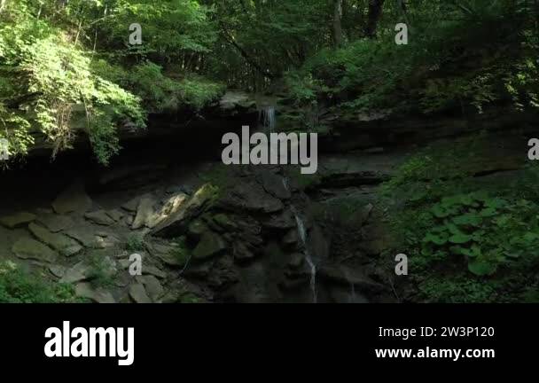 Western Caucasus. Waterfall and bed of the Khadzhokh river in the ...