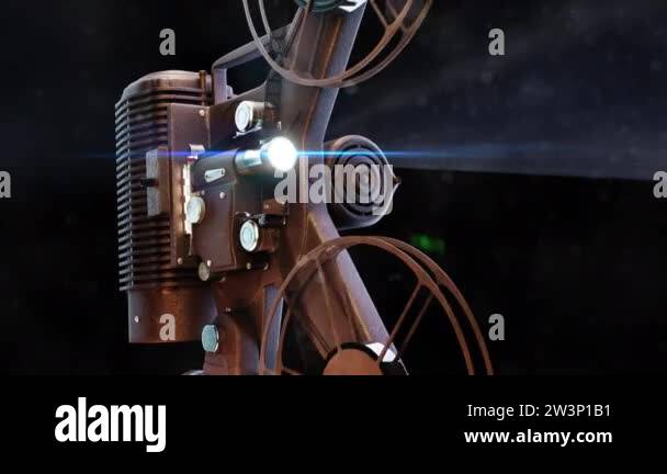 Vintage Film Projector. Countdown with green screen transition. 4K ...