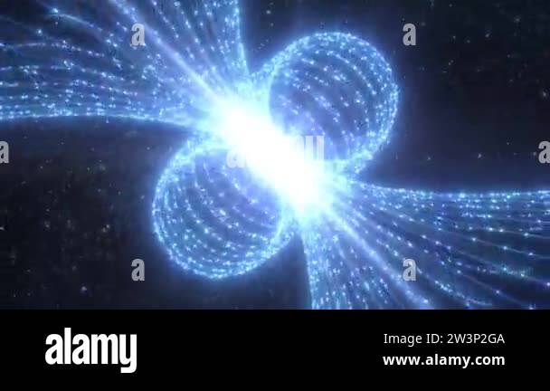 Beautiful Magnetic Force Field Lines of Quasar Energy Star in Space - 4K Seamless Loop Motion ...