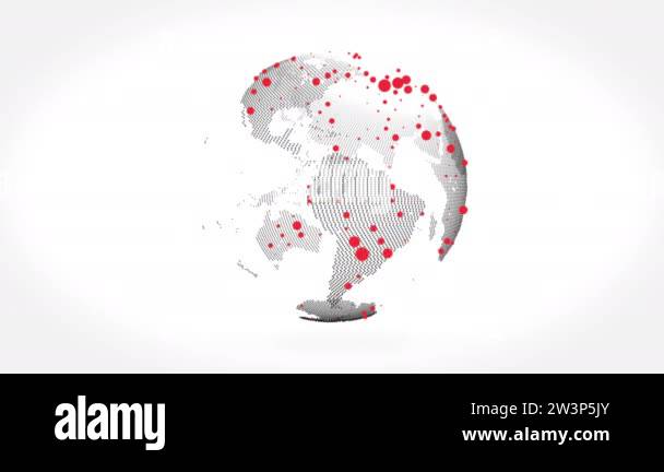 3d render animation showing global overpopulation around the white ...
