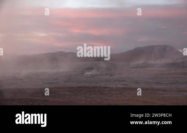 Iceland. Eruption of fumarole on a geothermal field Stock Video Footage ...
