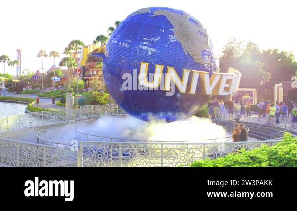 Universal Studios globe at Universal Studios Orlando, a popular theme ...