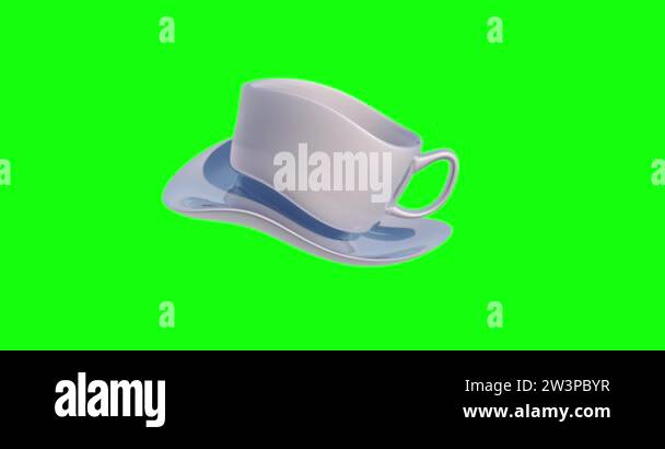 8 different animations 3d white porcelain ceramic coffee cup green ...