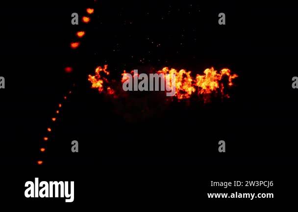 Inferno burst red fire flame at the center of the screen with black ...