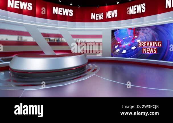 3D Virtual TV Studio News , TV On Wall.3D Virtual News Studio ...