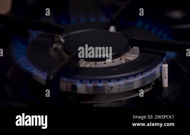 The process of ignition, combustion and extinguishing of a gas kitchen ...