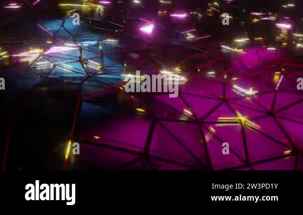 Neon Light Triangle In Geometry Wave is motion footage for scientific ...
