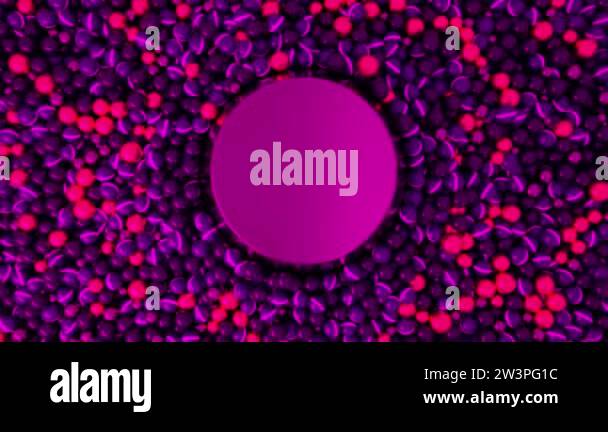 3D pile of colorful spheres rolling and flying up. Animation. A glossy ...