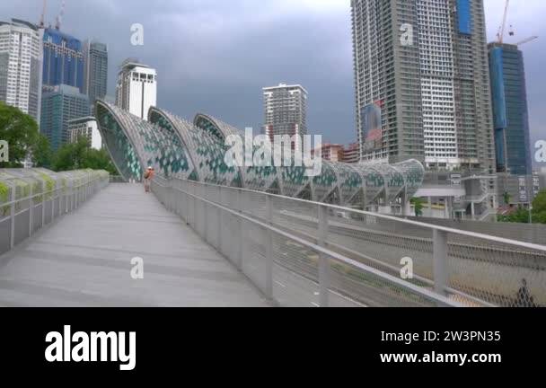 Kuala Lumpur, Malaysia: June 2020: Saloma Link Bridge, a pedestrian ...