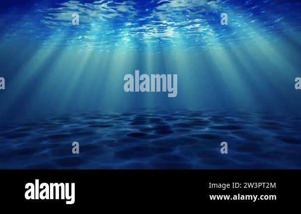 Beautiful Underwater Blue Sea Background Animation with Sun Light ...