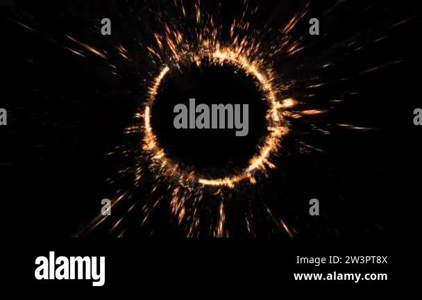 Abstract Golden Ring Of Fire Background Seamless Looping/ 4k animation ...