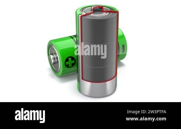 Cross section of of alkaline battery animation - 3D animation ...