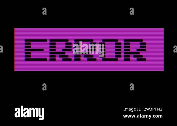 A retro 1980s-style ERROR blinking computer screen. Loopable Stock ...