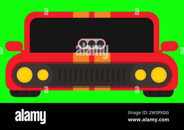 Running Sports Car animation on green screen background. Clip in high ...