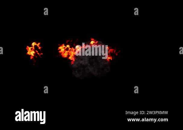 Inferno burst red fire flame at the center of the screen with black ...