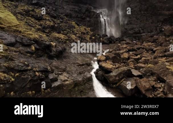 Rocks And Water Flowing In Stream From Fossa Waterfall Stock Video ...