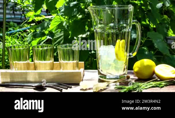 Stop motion animation. The process of preparing of Homemade refreshing ...