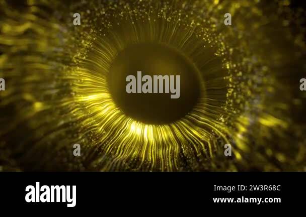 Golden colored human digital iris lines after a blast scattering out of ...