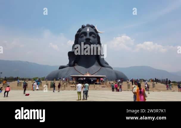 COIMBATORE , INDIA - March 20, 2021: Adiyogi Shiva Statue - People Are ...