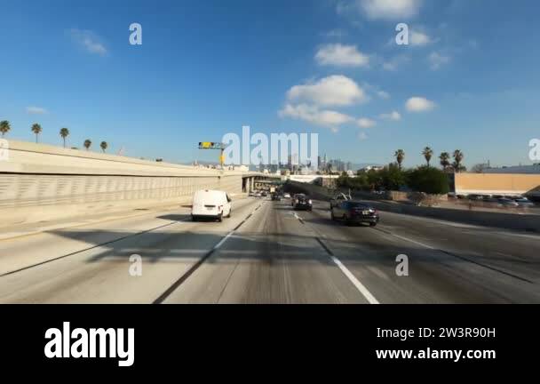 Los Angeles California USA - January 2020 Drive with panorama of ...