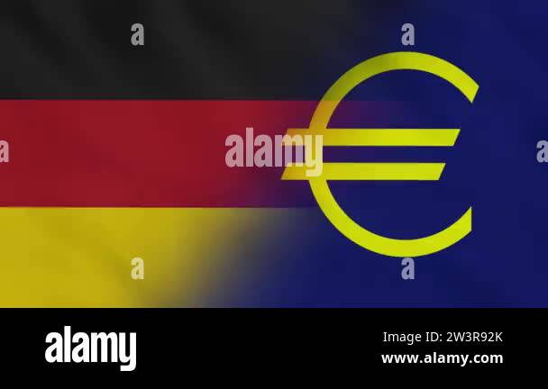 Germany and Euro Crumpled Fabric Flag Intro. Germany Flag. Europe Flags ...