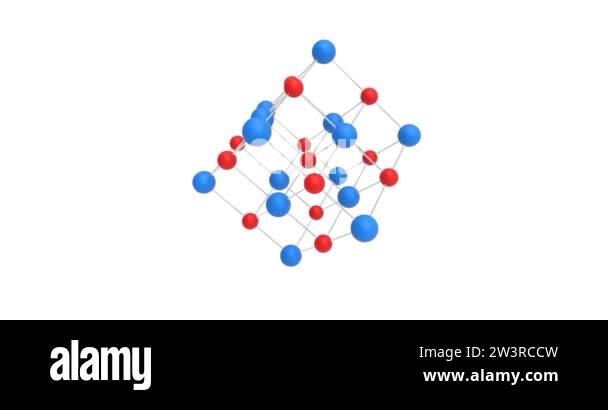 Crystal structure rotates. Sodium chloride rock salt. 4K resolution. 3D ...