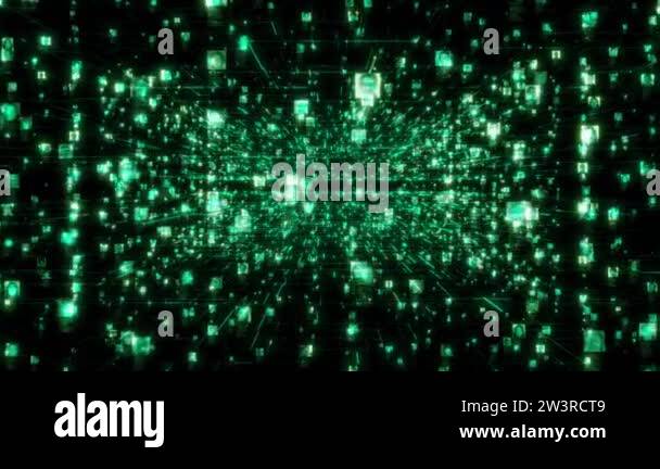 artificial intelligence concept of a social network with a flow of ...