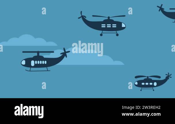 cyclic animation with flying helicopters. motion Stock Video Footage ...