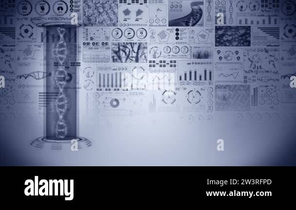 DNA helix molecule loop animation. DNA chromosome concept. Hologram ...