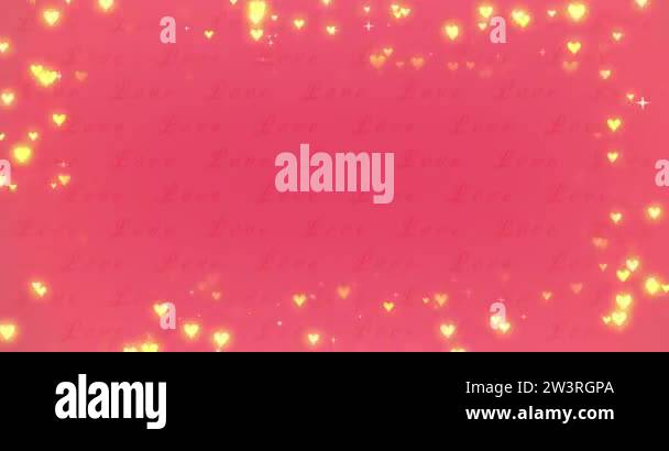 Animated love background with golden hearts popping on the screen ...