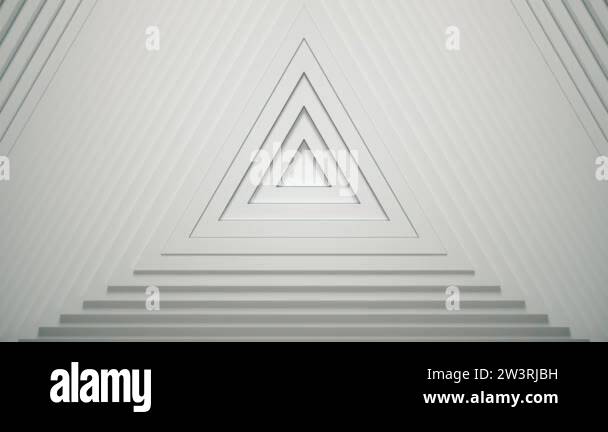 Abstract triangles pattern with offset effect. Animation of white blank triangles. Abstract ...