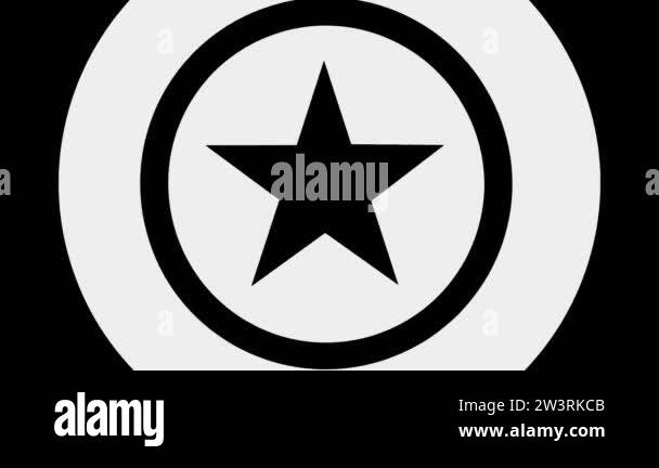 Circle with internal geometric shapes in black and white, with ...