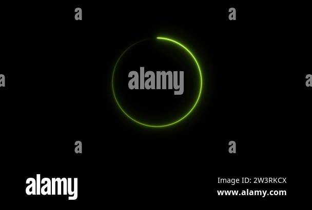 Abstract neon glowing preloader, progress loading circle bar. Power ...