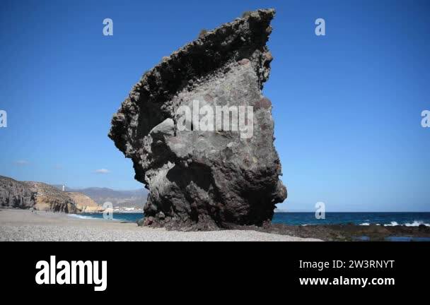 Unusual rock formation in the Playa de los Muertos or Beach of the Dead ...
