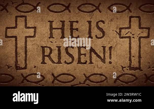 Ancient Christian Stone Carving background Jesus is risen Crown of ...