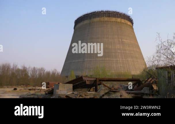 Cooling tower of Chernobyl Nuclear Power Station Stock Video Footage ...
