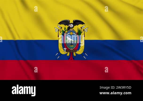 Ecuador flag waving in the wind. A high-quality footage of 3D flag ...